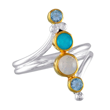 20222055 - shades of blue linear ring – Michou Jewelry