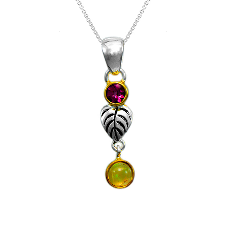 20253022 - single lleaf drop pendant – Michou Jewelry