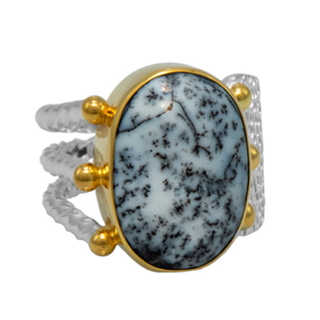 L83709-8 - 3 STRAND SIDE STATEMENT RING – Michou Jewelry